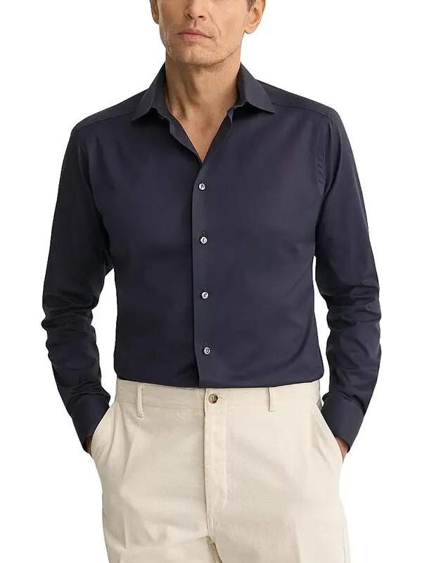 Eton Contemporary Fit Signature Twill Dress Shirt - Navy