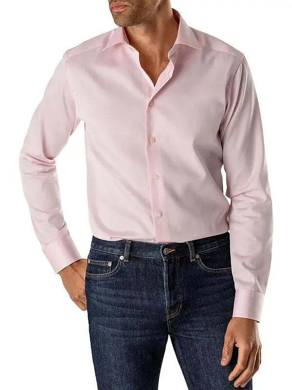 Eton Contemporary Fit Signature Twill Dress Shirt - Pink