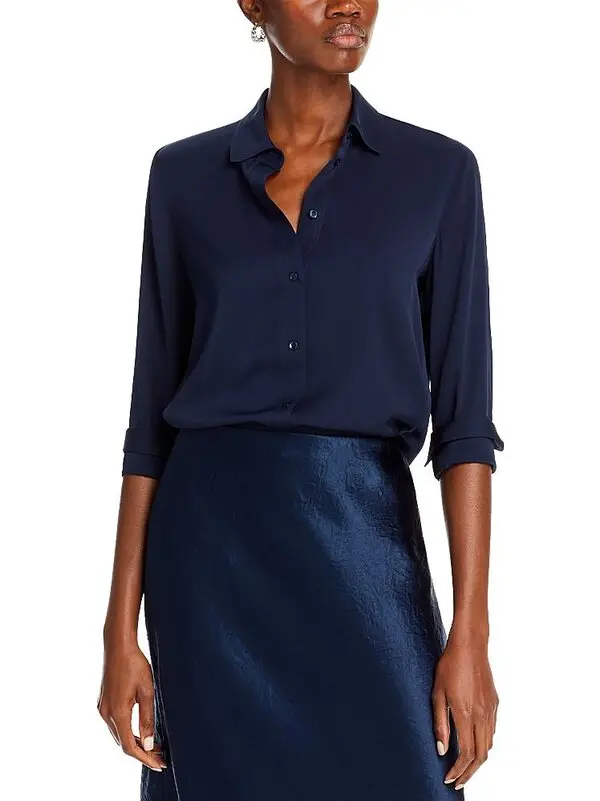 Vince Slim Fitted Blouse - Coastal Blue