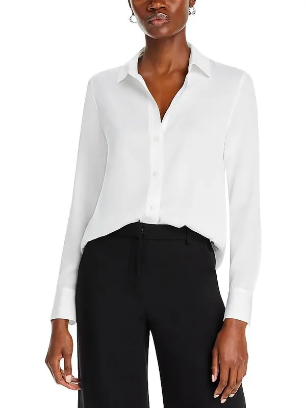 Vince Slim Fitted Blouse - Optic White