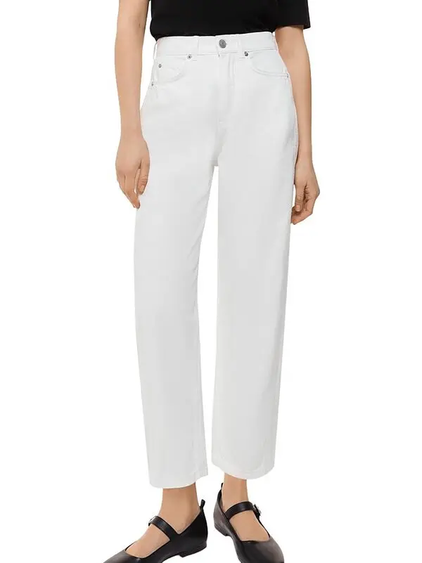 Whistles Organic High-waist Barrel Leg Jeans - White