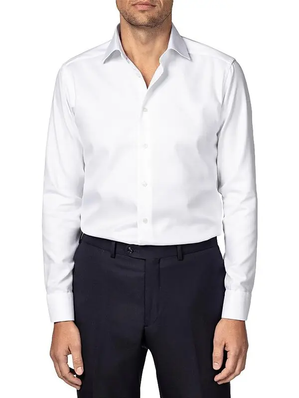 Eton Slim Fit Diagonal Weave Shirt - White