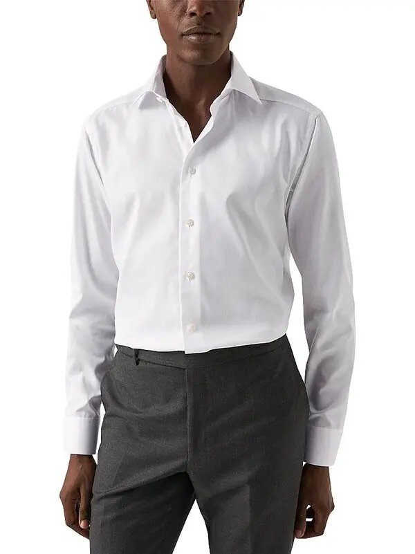 Eton Super Slim Fit Twill Dress Shirt - White