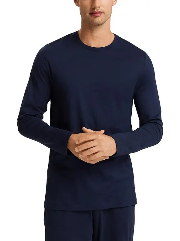 Hanro Night And Day Long Sleeve Shirt - Deep Navy