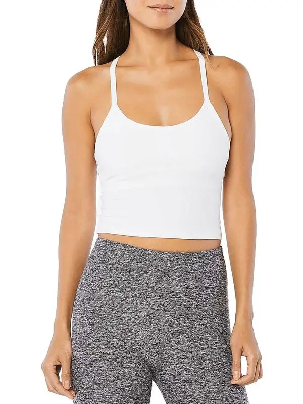 Beyond Yoga Spacedye Slim Racerback Cropped Tank - Cloud White