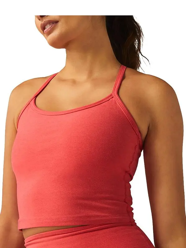 Beyond Yoga Spacedye Slim Racerback Cropped Tank Top - Coral Glow