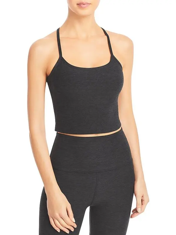 Beyond Yoga Spacedye Slim Racerback Cropped Tank - Darkest Night