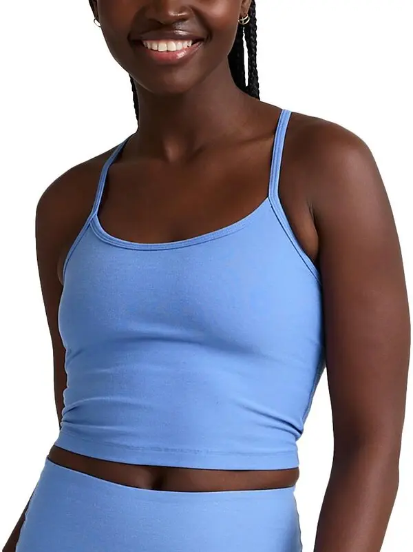 Beyond Yoga Spacedye Slim Racerback Cropped Tank Top - Flower Blue Heather