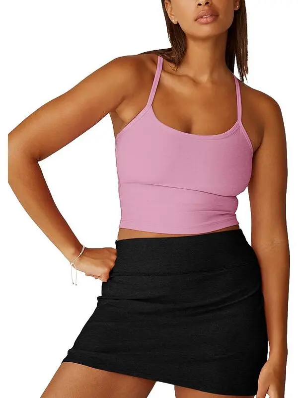 Beyond Yoga Spacedye Slim Racerback Cropped Tank Top - Pink Haze