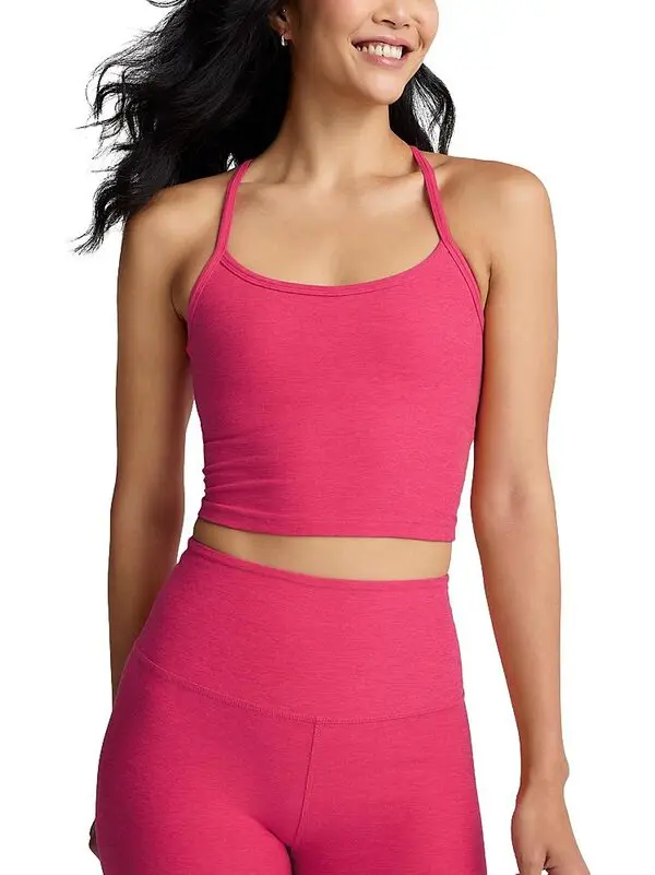 Beyond Yoga Spacedye Slim Racerback Cropped Tank Top - Vivid Pink
