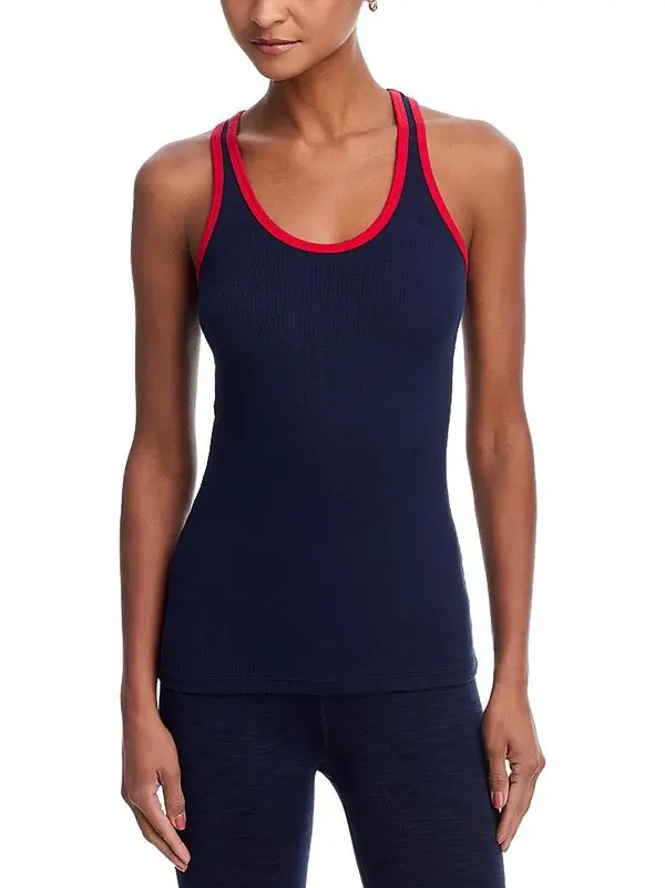 Splits59 Ashby Sleeveless Racerback Top - Indigo/pirate Red
