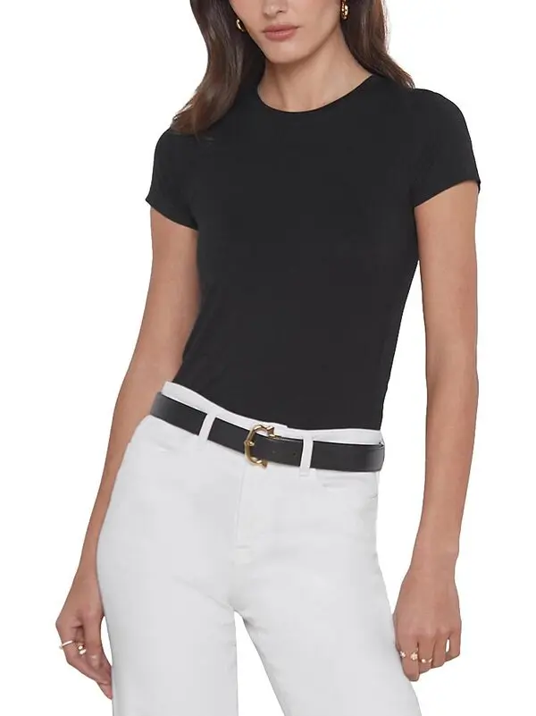 L'Agence Ressi Cap-sleeve Tee - Black