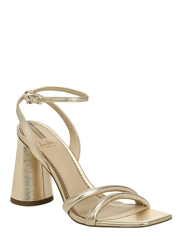 Sam Edelman Kia Ankle Strap High Heel Sandals - Gold