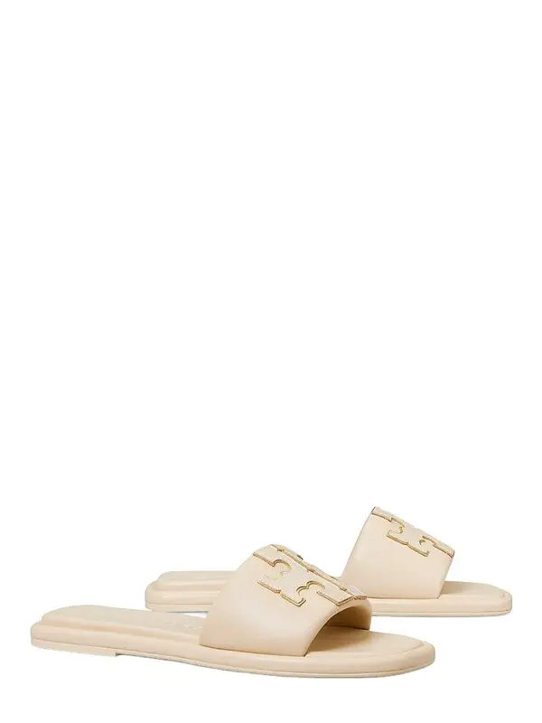 Tory Burch Double T Sport Slide Sandals - Dulce De Leche