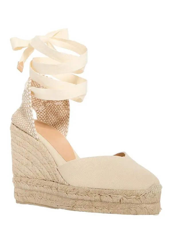 CastaÑer Chiara Ankle Tie Wedge Espadrille Sandals - Ivory
