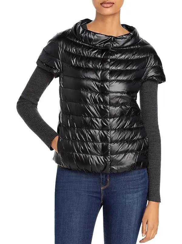 Herno Emelia Cap-sleeve Puffer Jacket - Black