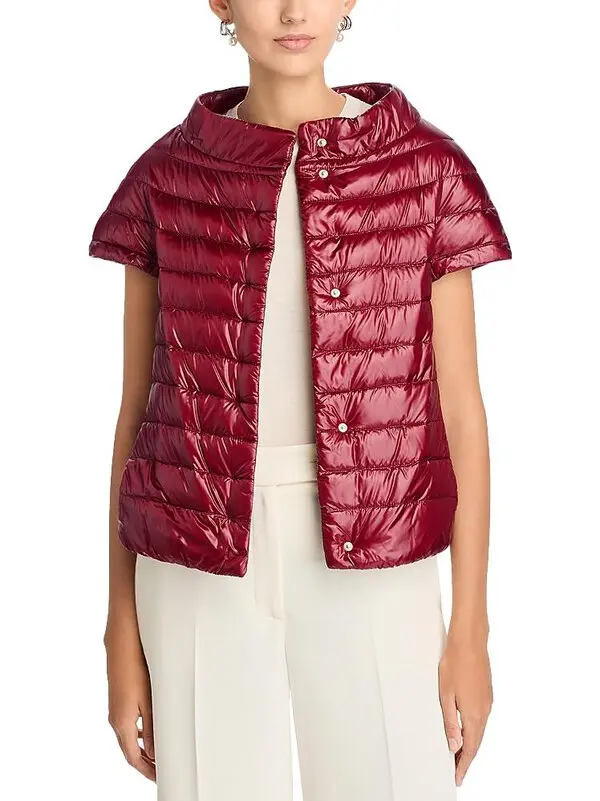 Herno Emelia Cap-sleeve Puffer Jacket - Red