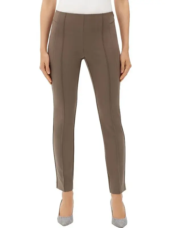 Lafayette 148 New York Acclaimed Stretch Slim Pintuck City Pants - Nougat