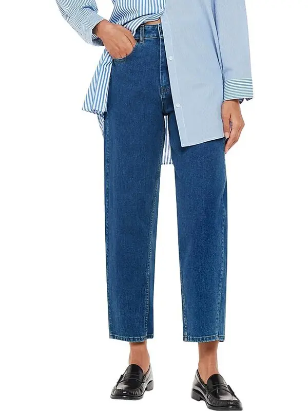 Whistles High Waist Straight Barrel Jeans - Denim