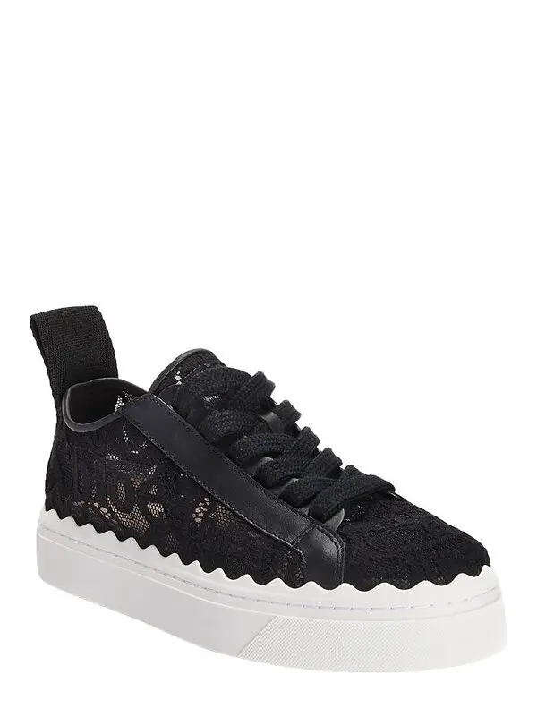 Chloé Lauren Lace Low Top Sneakers - Black