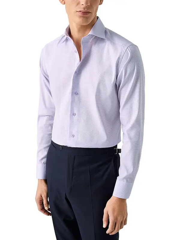 Eton Contemporary Fit Textured Solid Shirt - Purple