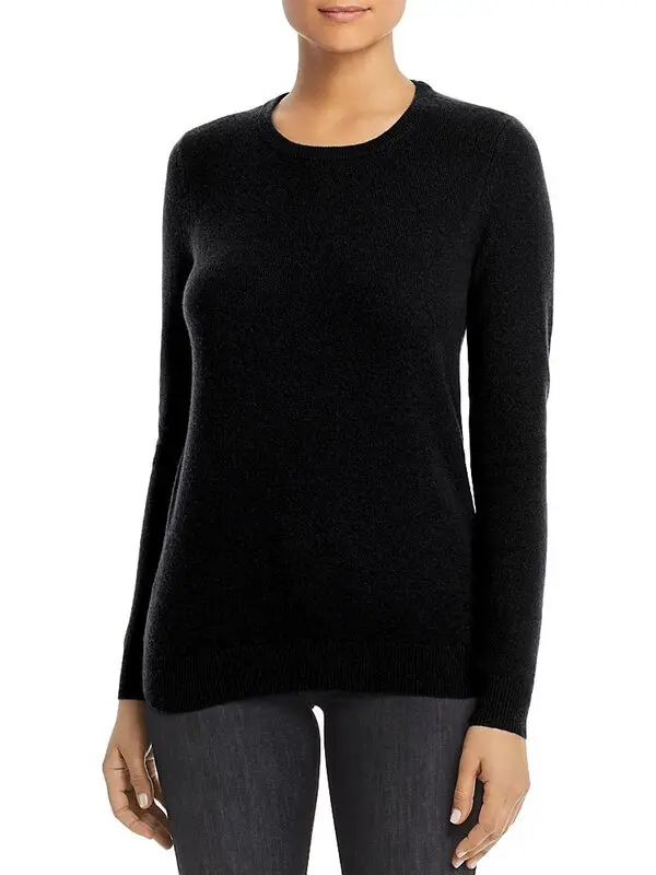 Bloomingdale'S C 100% Cashmere Crewneck Sweater - Black