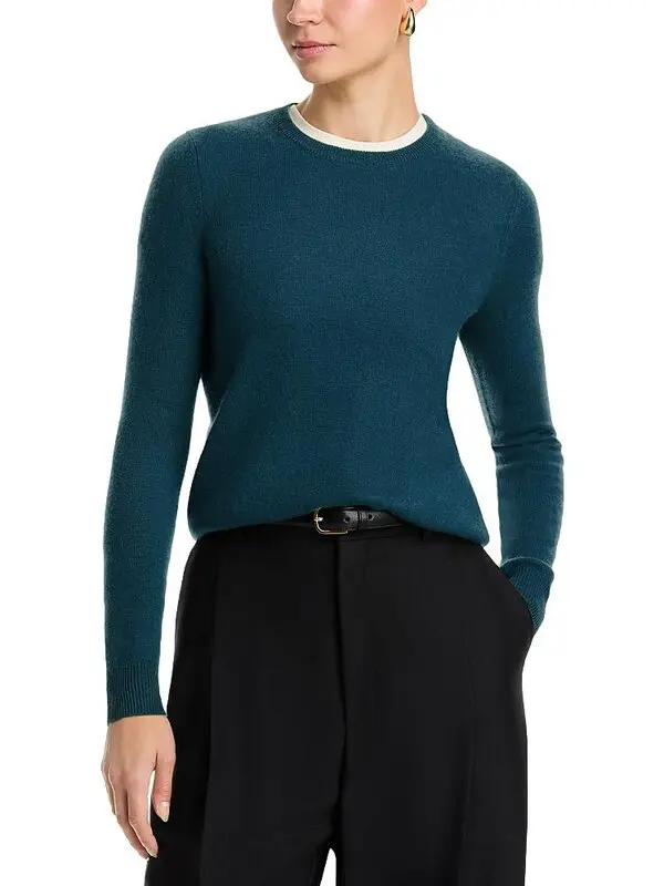 Bloomingdale'S C Crewneck Cashmere Sweater - Bottle Green