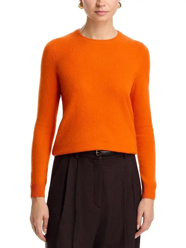Bloomingdale'S C Crewneck Cashmere Sweater - Carrot