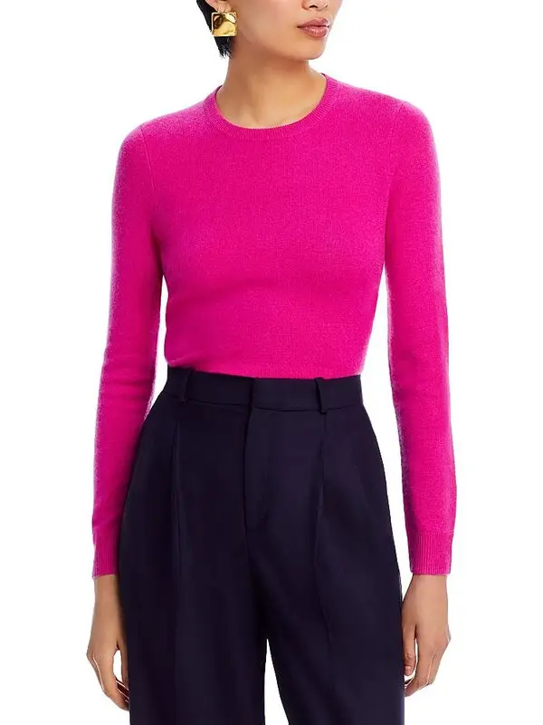 Bloomingdale'S C Crewneck Cashmere Sweater - Cherry Blossom
