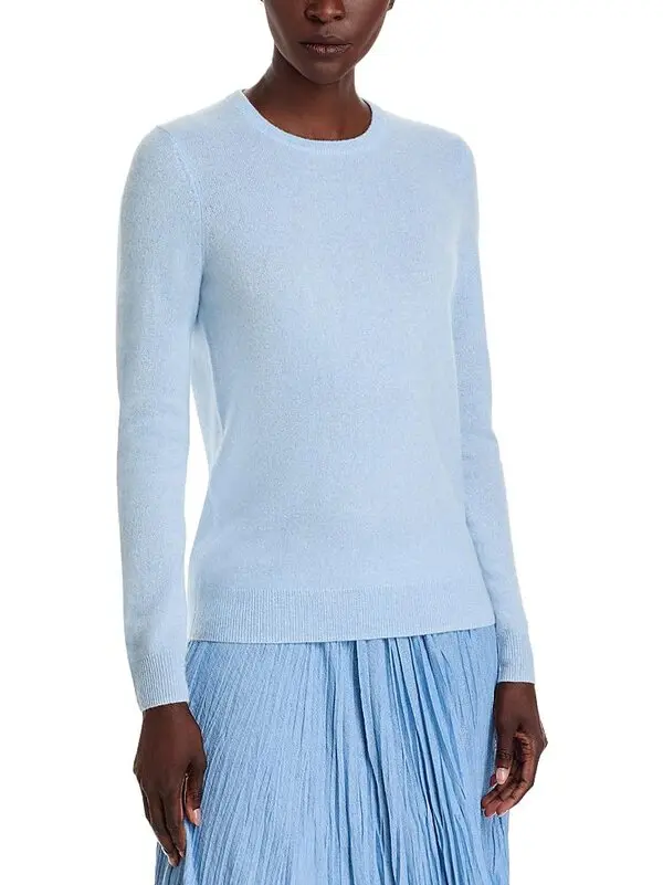 Bloomingdale'S C 100% Cashmere Crewneck Sweater - Cloud White Twist