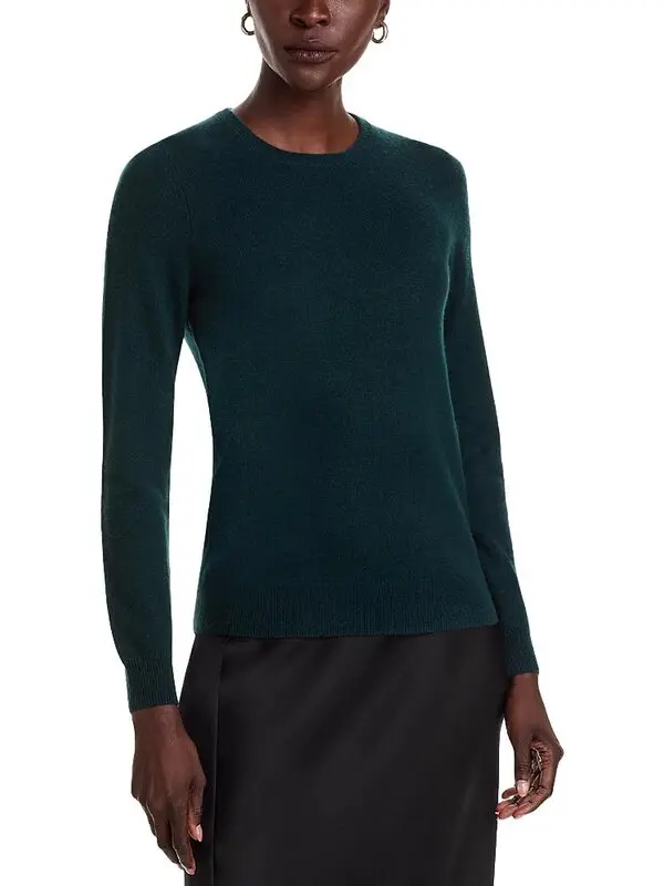 Bloomingdale'S C Crewneck Cashmere Sweater - Dark Green