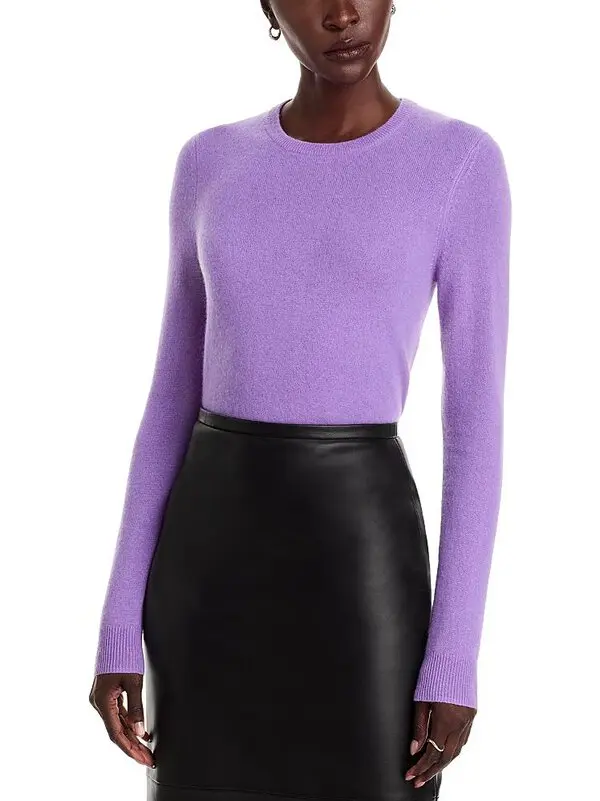 Bloomingdale'S C Crewneck Cashmere Sweater - Deep Lilac