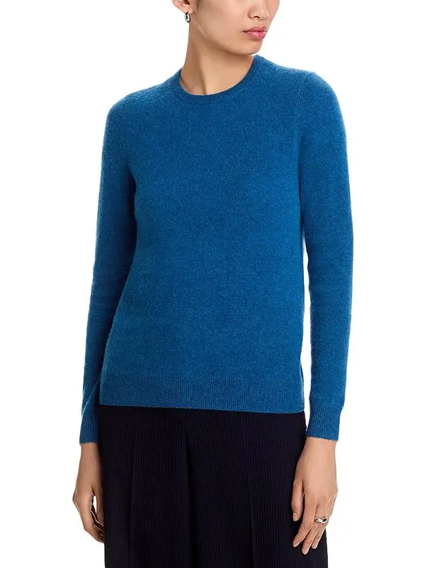 Bloomingdale'S C Crewneck Cashmere Sweater - Heather Dark Ocean