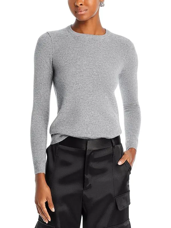 Bloomingdale'S C Crewneck Cashmere Sweater - Medium Gray