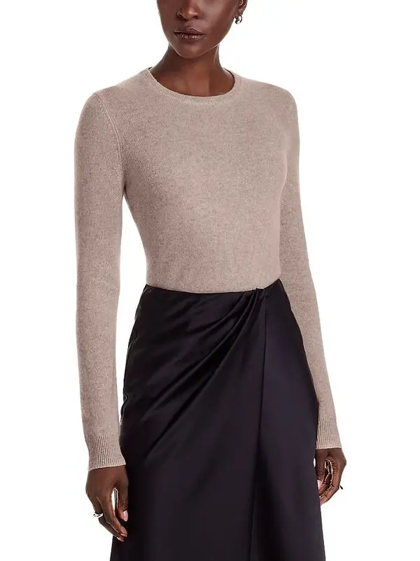 Bloomingdale'S C Crewneck Cashmere Sweater - Sesame