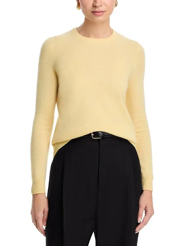 Bloomingdale'S C Crewneck Cashmere Sweater - Straw