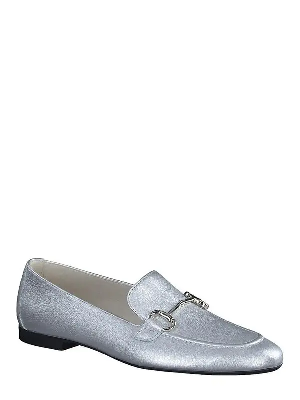Paul Green Daphne Apron Toe Loafers - Platino Metallic Nappa