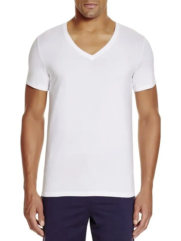 Hanro Cotton Superior Short-sleeve V-neck - White