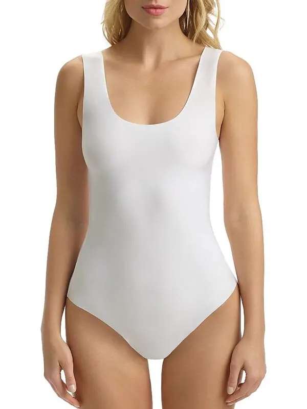 Commando Butter Scoop Neck Tank Thong Bodysuit - White