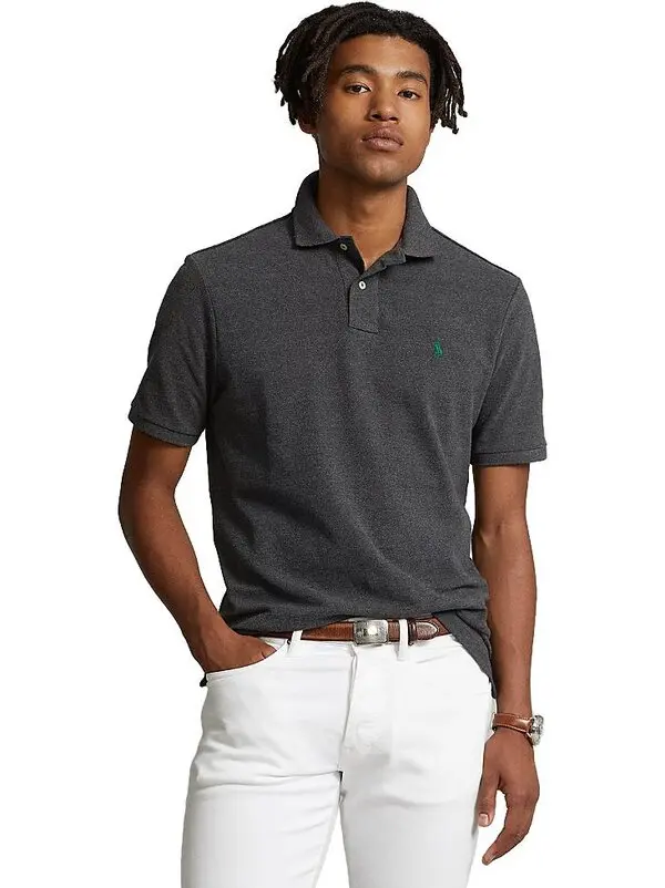 Polo Ralph Lauren Cotton Mesh Classic Fit Polo Shirt - Barclay Heather Gray