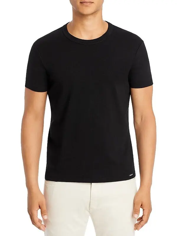 TOM FORD Cotton Blend Crewneck Tee - Black