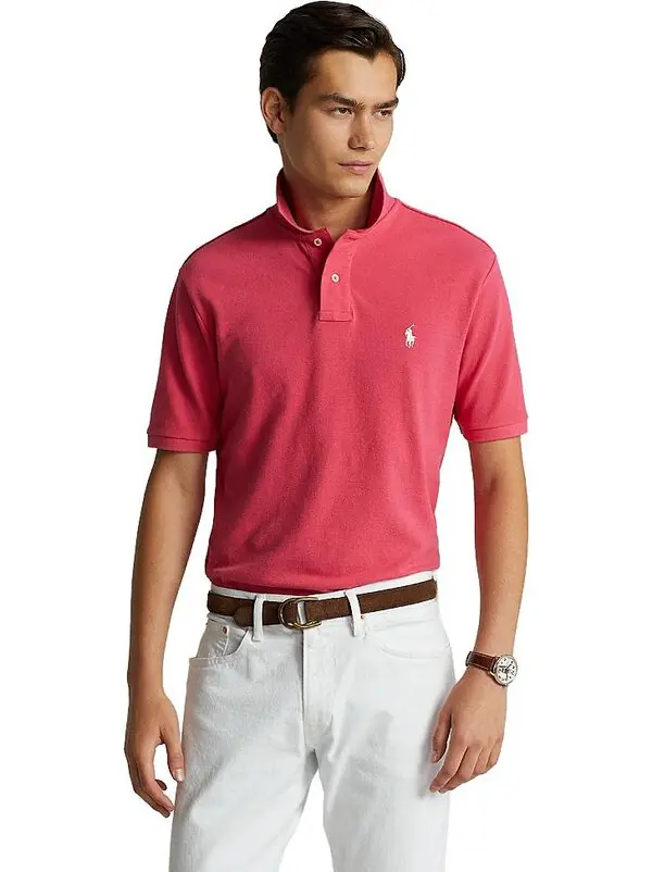 Polo Ralph Lauren Custom Slim Fit Mesh Polo Shirt - Hot Pink