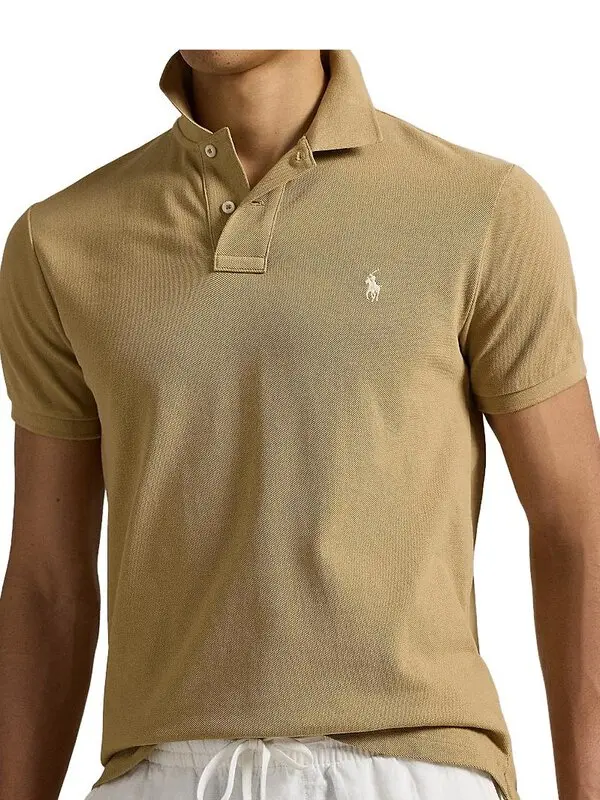 Polo Ralph Lauren Custom Slim Fit Mesh Polo Shirt - Luxury Tan