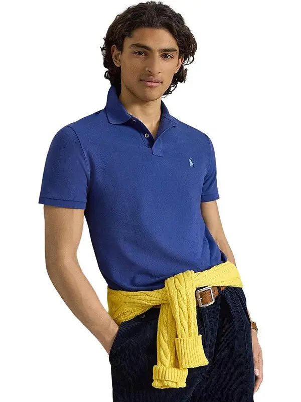 Polo Ralph Lauren Custom Slim Fit Mesh Polo Shirt - Medium Blue