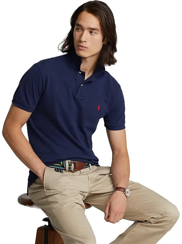 Polo Ralph Lauren Custom Slim Fit Mesh Polo Shirt - Newport Navy