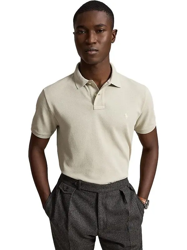 Polo Ralph Lauren Custom Slim Fit Mesh Polo Shirt - Stone