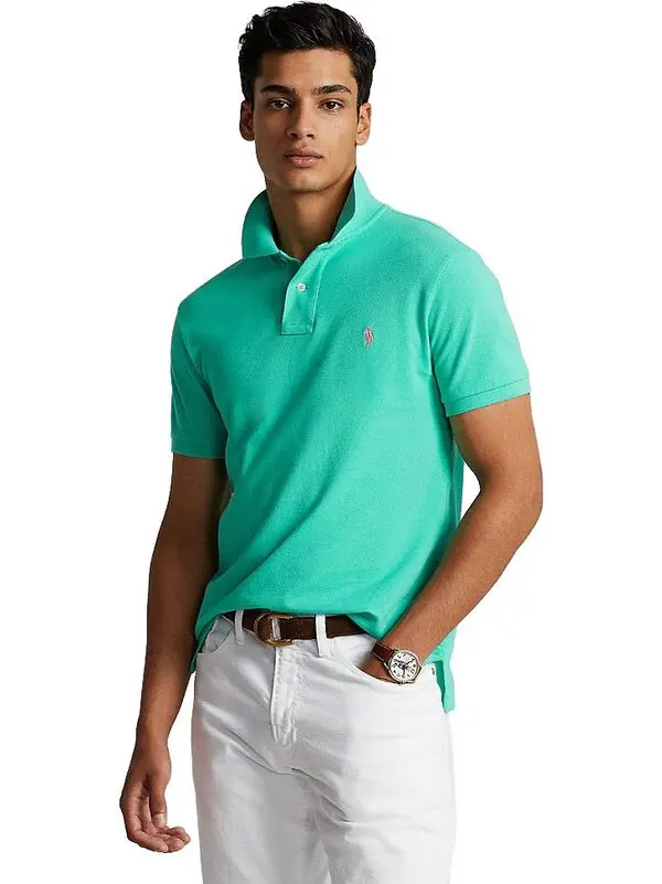 Polo Ralph Lauren Custom Slim Fit Mesh Polo Shirt - Sunset Green