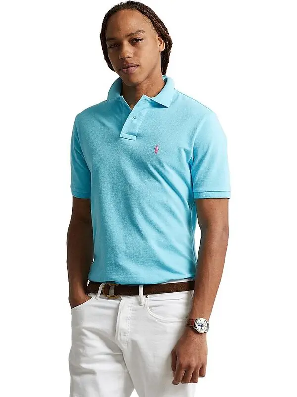 Polo Ralph Lauren Custom Slim Fit Mesh Polo Shirt - Turquoise Nova