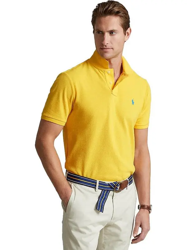 Polo Ralph Lauren Custom Slim Fit Mesh Polo Shirt - Yellow Fin