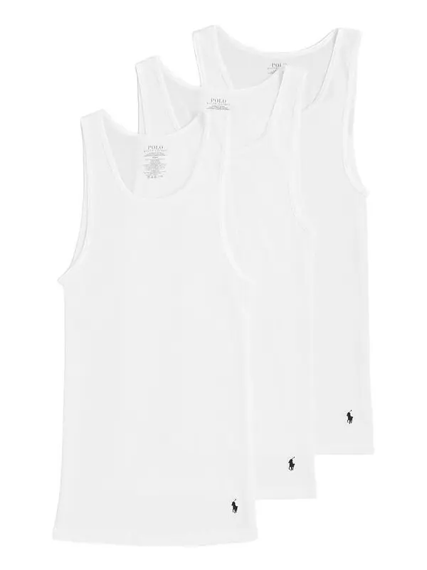 Polo Ralph Lauren Ribbed Undershirt, 3 Pack - White